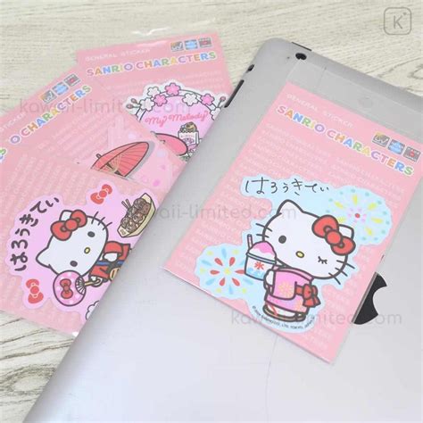 Japan Sanrio Vinyl Sticker Hello Kitty Kimono Summer Firework Kawaii Limited