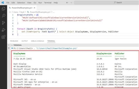 Get A List Of Installed Programs Using Powershell