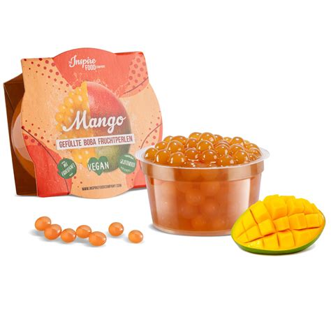 Inspire Food Mango Bubble Tea Pearls Vegan And Gluten Free Popping Boba