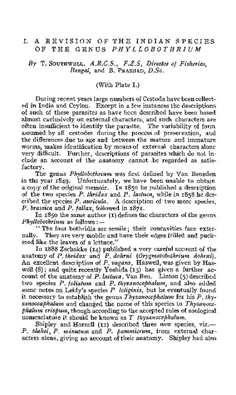 Pdf A Revision Of The Indian Species Of The Genus Phyllobothrium