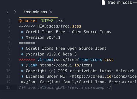 Dist Contains Git Merge Conflicts Issue Coreui Coreui Icons GitHub
