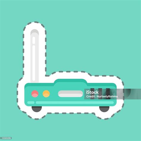 스티커 라인 컷 라우터 컴퓨터 구성 요소 기호에 적합합니다 편집 가능한 간단한 디자인 디자인 템플릿 벡터 간단한 그림 0명에