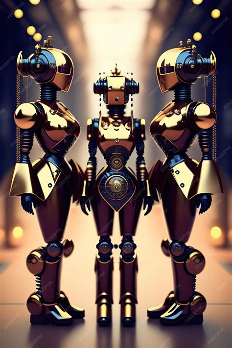 Premium Ai Image A Series Of Three Robots With One Of Them Showing