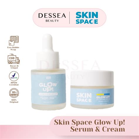 Jual Skin Space Glow Up Acne Glow Serum Ml All In One Cream Moisturizer Gr Shopee