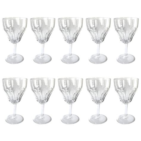 Set Of Ten Val Saint Lambert Montana Wine Glasses For Sale At 1stdibs
