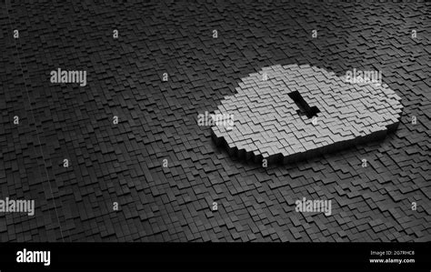 3d Rendering Metal Cubes In Shape Of Symbol Of Cloud Download With Down