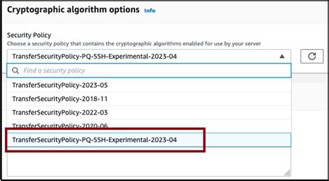 Menggunakan Pertukaran Kunci Pasca Kuantum Hibrida Dengan AWS Transfer Family AWS Transfer Family