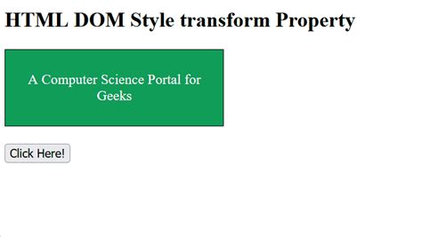 Html Dom Style Transform Property Geeksforgeeks