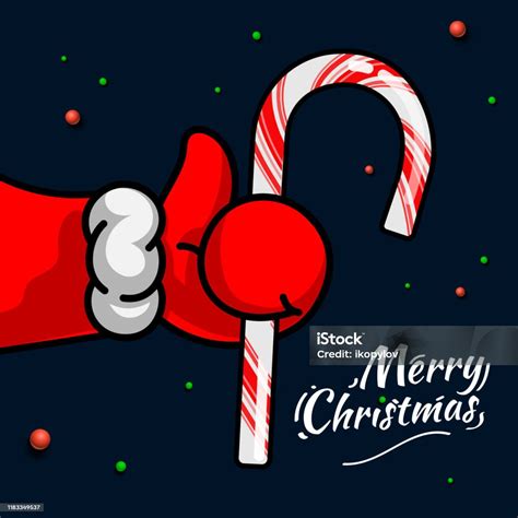 크리스마스처럼 산타의 클로스 손 엄지 손가락 사탕 지팡이 벡터 일러스트와 기호 아이콘을 위로 크리스마스 파티와 새해 아이콘 2020년에 대한 스톡 벡터 아트 및 기타 이미지