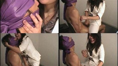 Blindfolded Naked Man Is Being Teased While Domina Is L And Biting His Face SV