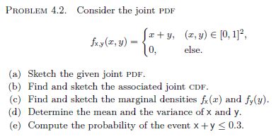 Solved Problem Consider The Joint PdF Chegg Com