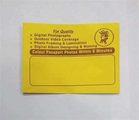 Printed Passport Size Photo Paper Cover Envelopes Size 105x45 Inch