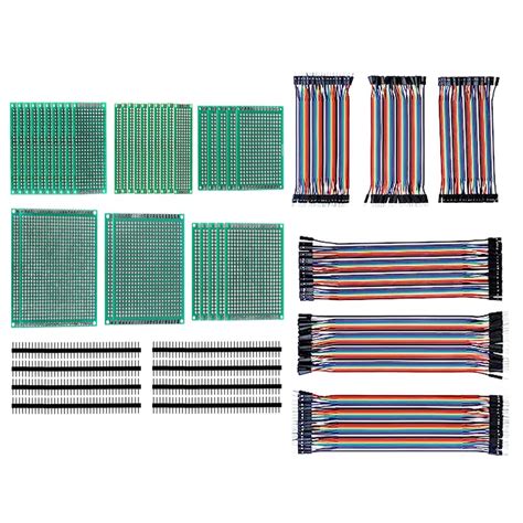 42pcs Universal Pcb Board Prototype Dupont Jumper Wires 240pins Breadboard Cables Kit Amazon