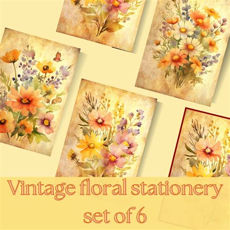 Vintage Floral Sheet Printable Stationery Lined Paper Printable