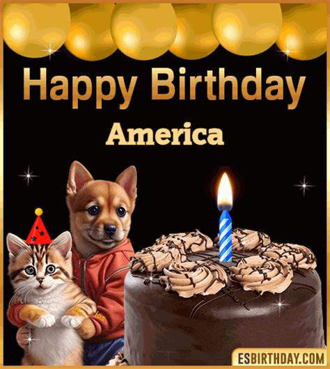 Happy Birthday America  🎂 Images Animated Wishes【28 S】