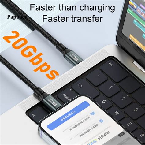 Papu Laptop Charging Cable High Current Data Cable W Dual Type C Cable Fast Charging High