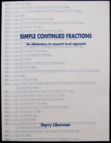 Simple Continued Fractions An Elementary To Research Level Approach