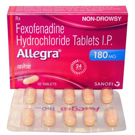Allegra 180mg Tablet Relieve Allergy Symptoms With Fexofenadine