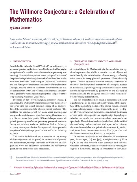 Willmore Conjecture Pdf Curvature Differential Geometry