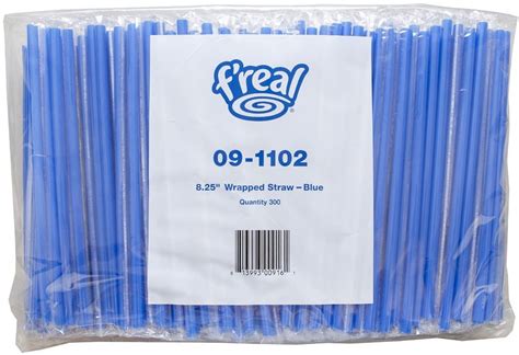 Amercare F Real Blue Poly Wrapped Giant Straw 300 Count Per Pack 10