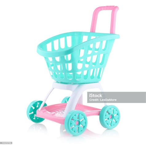 흰색 배경에 고립 된 어린이 쇼핑 카트 슈퍼마켓을위한 플라스틱 트롤리 쇼핑 개념 식료품 바구니 매장에 대한 아이디어 0명에 대한 스톡 사진 및 기타 이미지 Istock