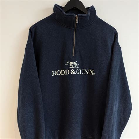 Rodd And Gunn Mens 14 Zip Up Pullover Sweater Front Depop