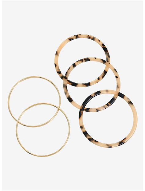 Tortoise Shell Gold Bangle Bracelet Set Her Universe