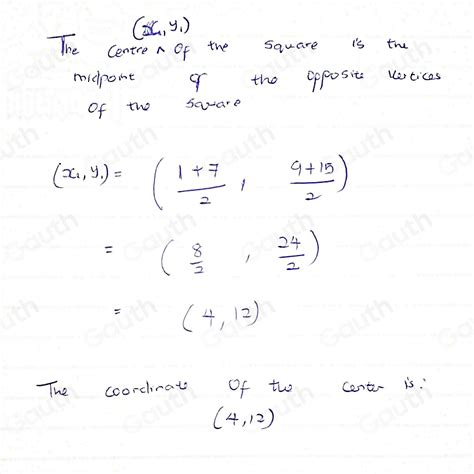 Solved Shape Abcd Shown Below Is A Square Work Out The Coordinates
