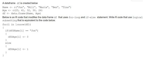 Solved A Dataframe Df Is Created Below Name