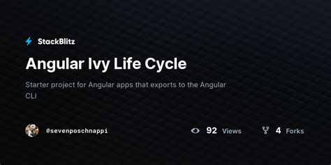 Angular Ivy Life Cycle Stackblitz