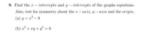 Solved Find The X Intercepts And Y Intercepts Of The Chegg Com