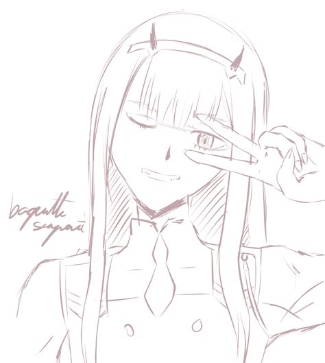 Zero Two Sketch I Made R Darlinginthefranxx