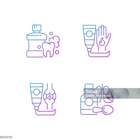 Medical Treatment Options Gradient Linear Vector Icons Set Stock