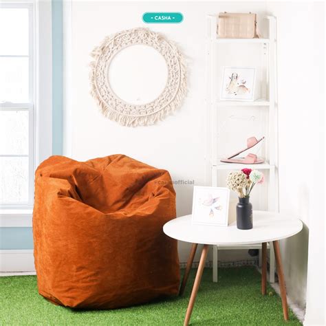 Casha Round Bean Bag Medium Bahan Suede Plus Isi Bean Bag Murah Bean Bag Dewasa Sofa