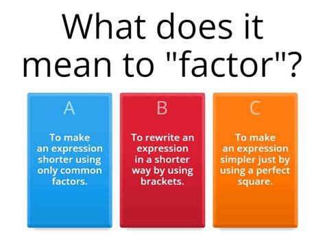 Methods Of Factoring Quiz