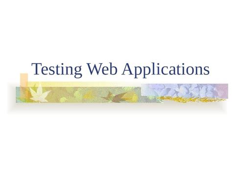 Ppt Testing Web Applications Plan The Presentation Covers Selenium Framework Spring Mvc Test