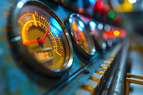 Close Up Of Train Speedometer Premium AI Generated Image