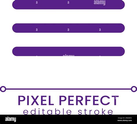 hamburger menu button pixel perfect rgb color ui icon stock vector