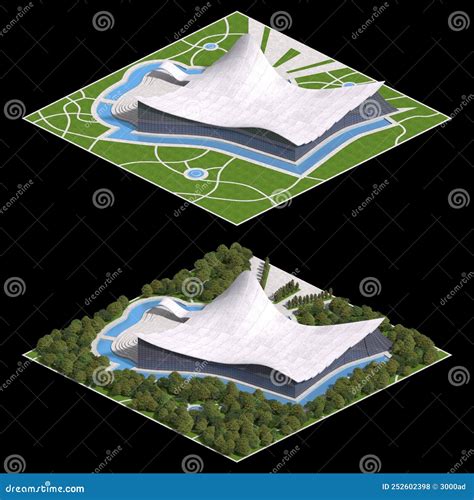 3d Games Tiled Architecture Stock Illustration