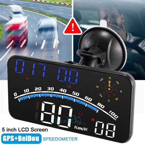 Hud Gps Head Up Display Speedometer Odometer Car Digital Speed Mph Universal