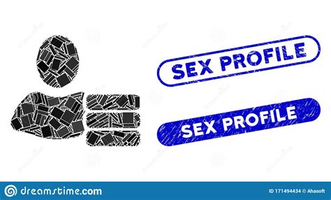 Base De Datos De Usuarios De Rectangle Collage Con Sellos De Perfil De Sexo En Peligro
