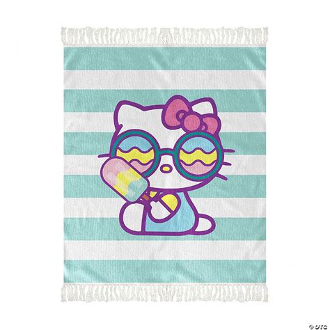 Hello Kitty Popsicle 50 X 60 Inch Beach Throw With Tassels Oriental Trading