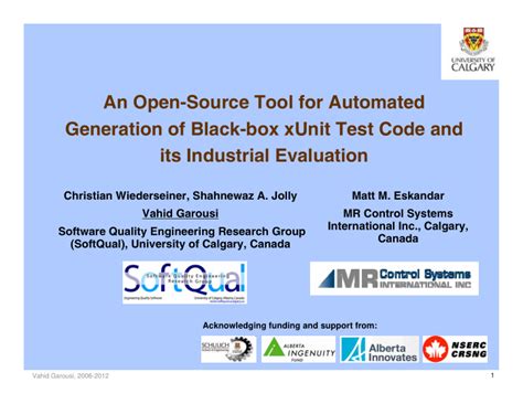Ppt An Open Source Tool For Automated Generation Of Black Box Xunit