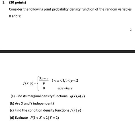 [Solved]: (20 points) Consider the following joint probabi