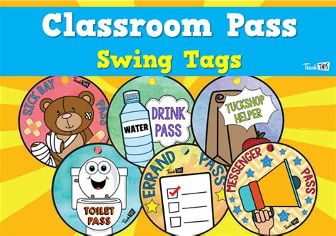 Classroom Pass Swing Tags Teacher Resources And Classroom Games