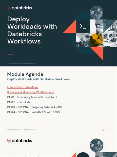 De Mod 5 Deploy Workloads With Databricks Workflows Pdf Cloud