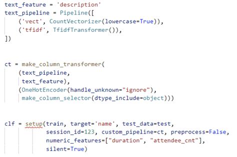 countvectorizer tfidfvectorizer with pycart · issue 960 · pycaret
