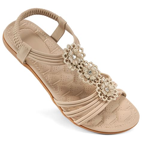 Customer Reviews For Atoshopce Summer Flat Sandals For Women Casual Flower Dressy Flats Shoes