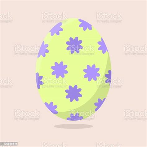 벡터 부활절 달걀 베이지색 배경에 고립입니다 꽃 패턴 화려한 계란입니다 플랫 스타일입니다 인사말 카드 초대장 디자인에 대 한 벡터 일러스트 레이 션 웹 0명에 대한 스톡