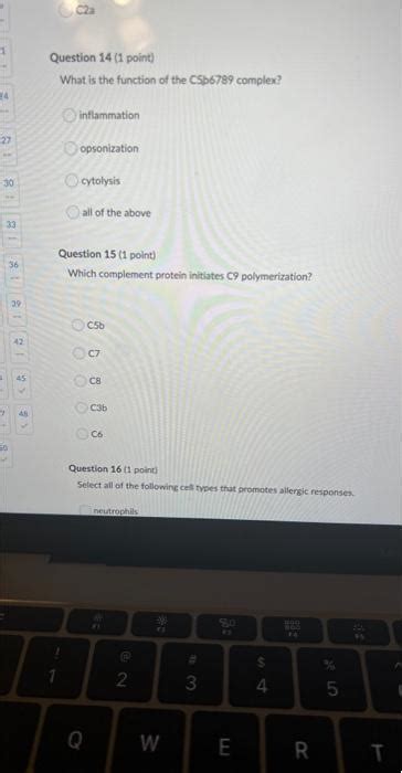 solved which of the following complement complexes functions